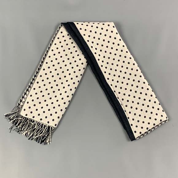 Joseph | Accessories | Joseph Navy White Mixed Pattern Knitted Scarf ...